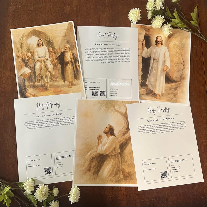 Easter Artwork & Daily Devotional Guide (8 Days of Holy Week) - Etsy