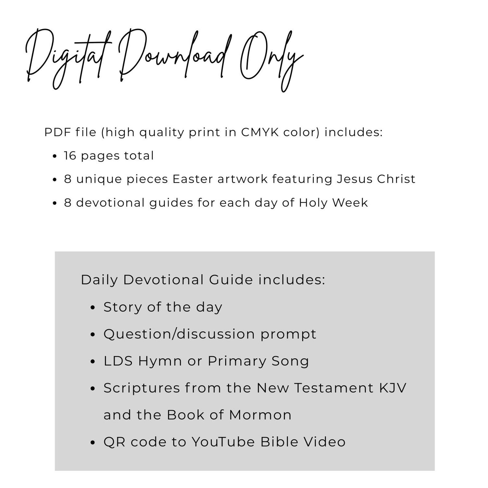 Easter Artwork & Daily Devotional Guide (8 Days of Holy Week) - Etsy