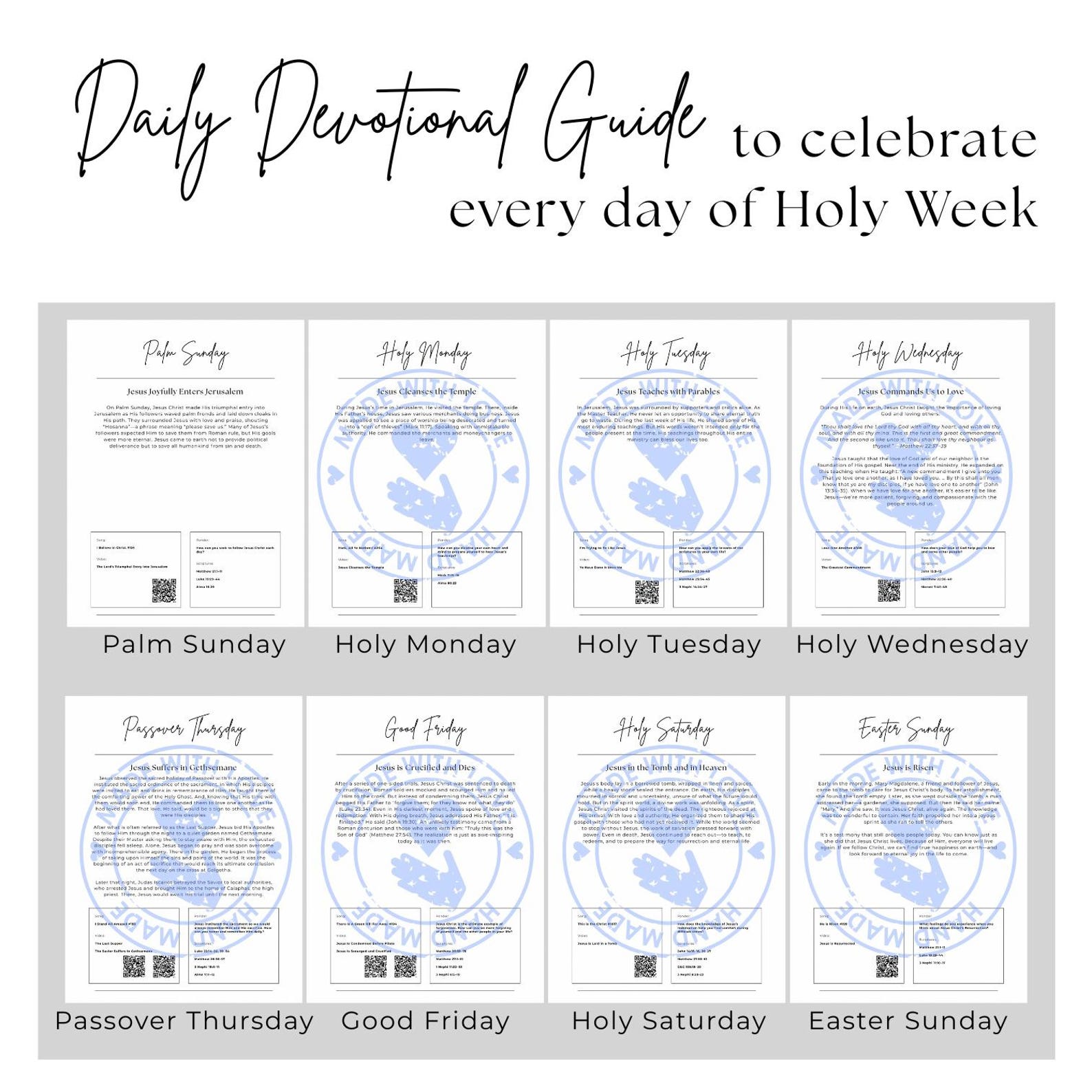 Easter Artwork & Daily Devotional Guide (8 Days of Holy Week) - Etsy