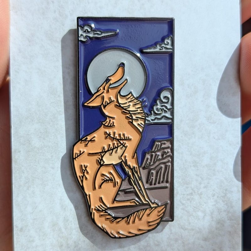 Coyote Enamel Pin - Etsy