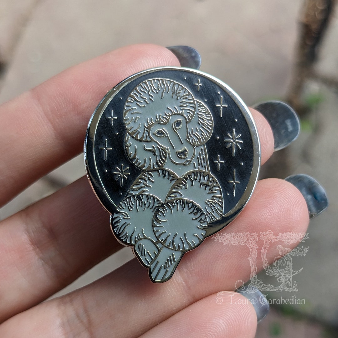 Poodles and Stars - Art Deco Poodle Enamel Pin in Black, and Silver ...