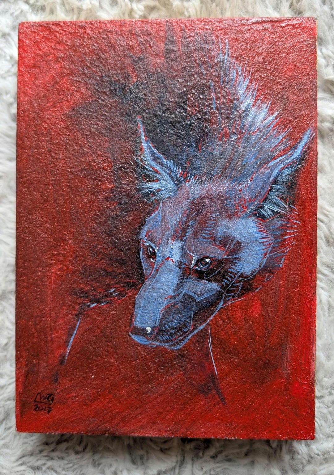 Striped Hyena Oil Painted Box - Etsy