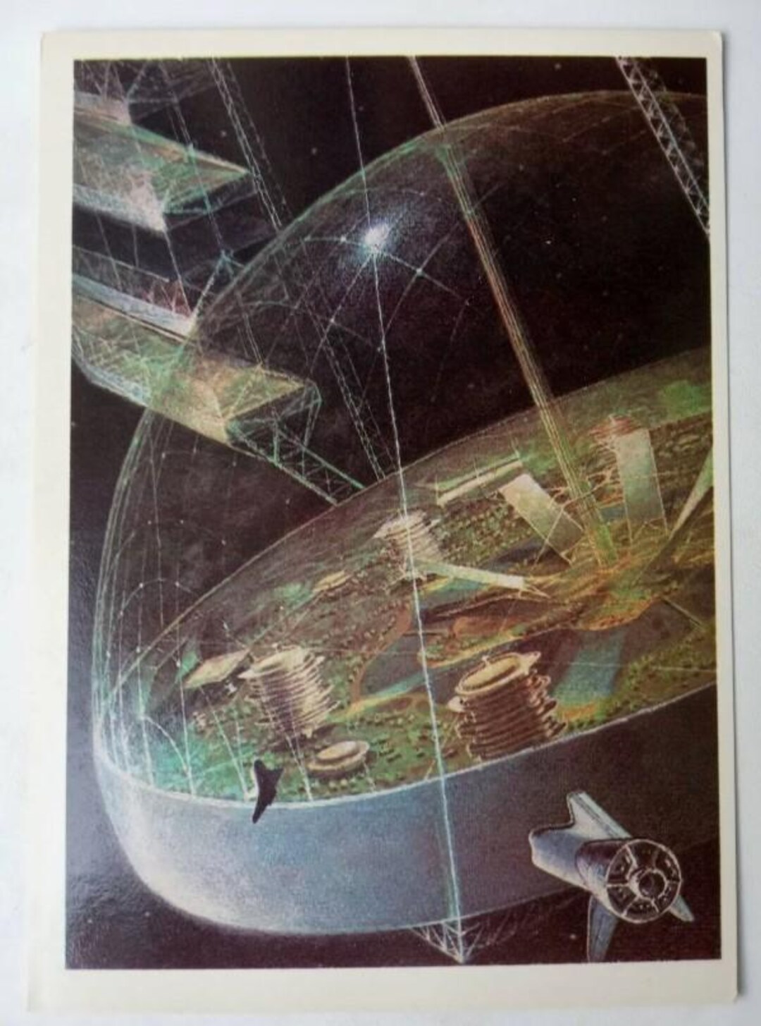 USSR Soviet Union Vintage Space Postcard "space Settlement Housing ...