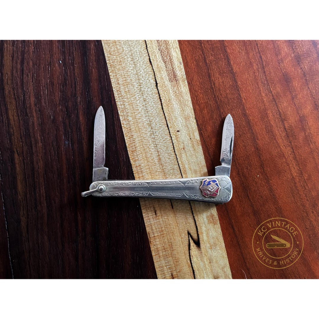 Vintage Masonic Pocket Knife – MSB USA Two-blade Pen Knife With Enamel ...