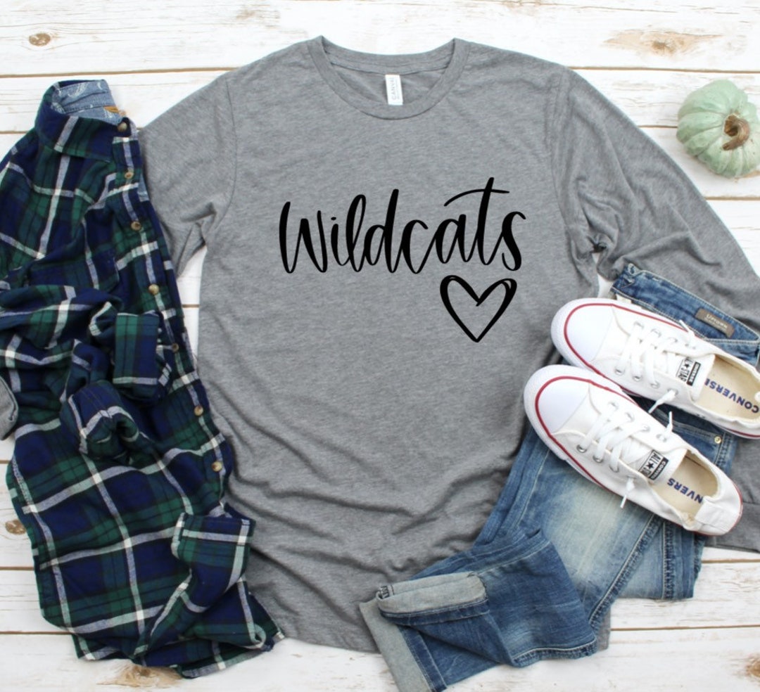 Wildcats Long Sleeved Shirt, Holiday Gift Tshirts, Wildcats Tshirt ...