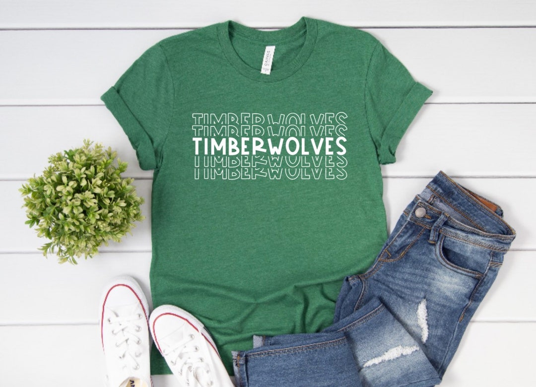 Timberwolves Shirt, School Spirit T-shirt, Sports Wear, Mascot Team ...