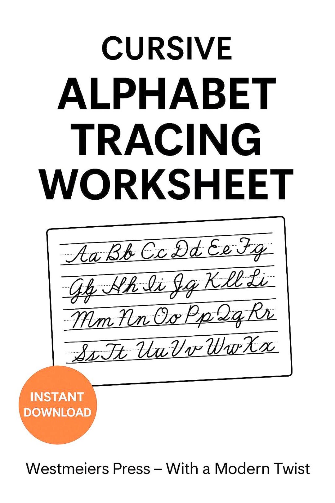 Cursive Alphabet Tracing Worksheet | Uppercase & Lowercase Letters ...