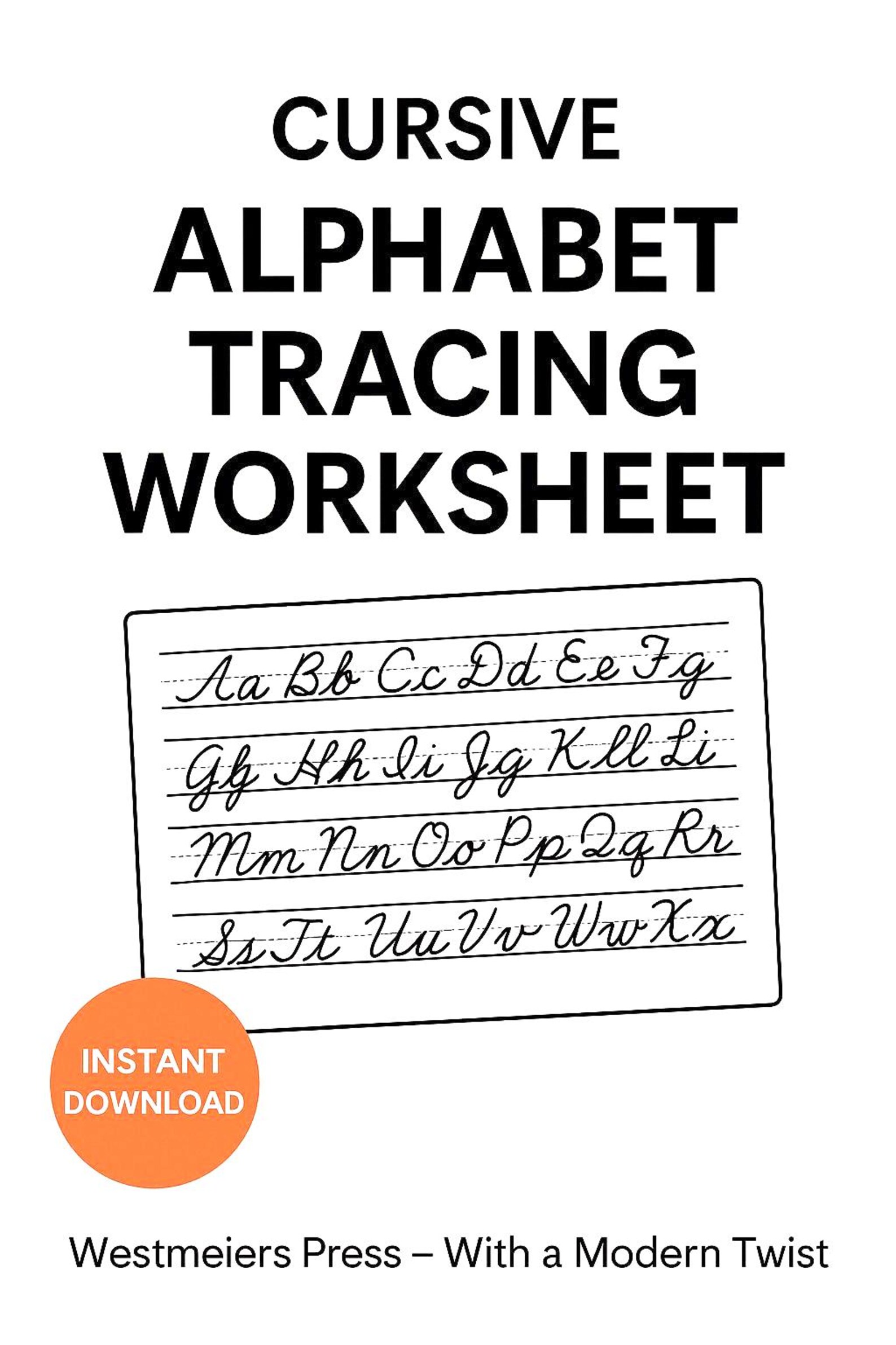 Cursive Alphabet Tracing Worksheet | Uppercase & Lowercase Letters ...