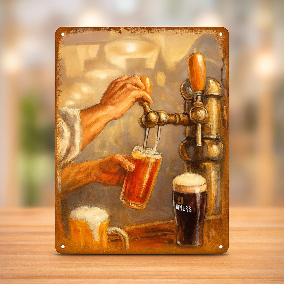 Vintage Metal Beer Sign | Pub Wall Decor, Guinness Bar Sign, Brewery ...