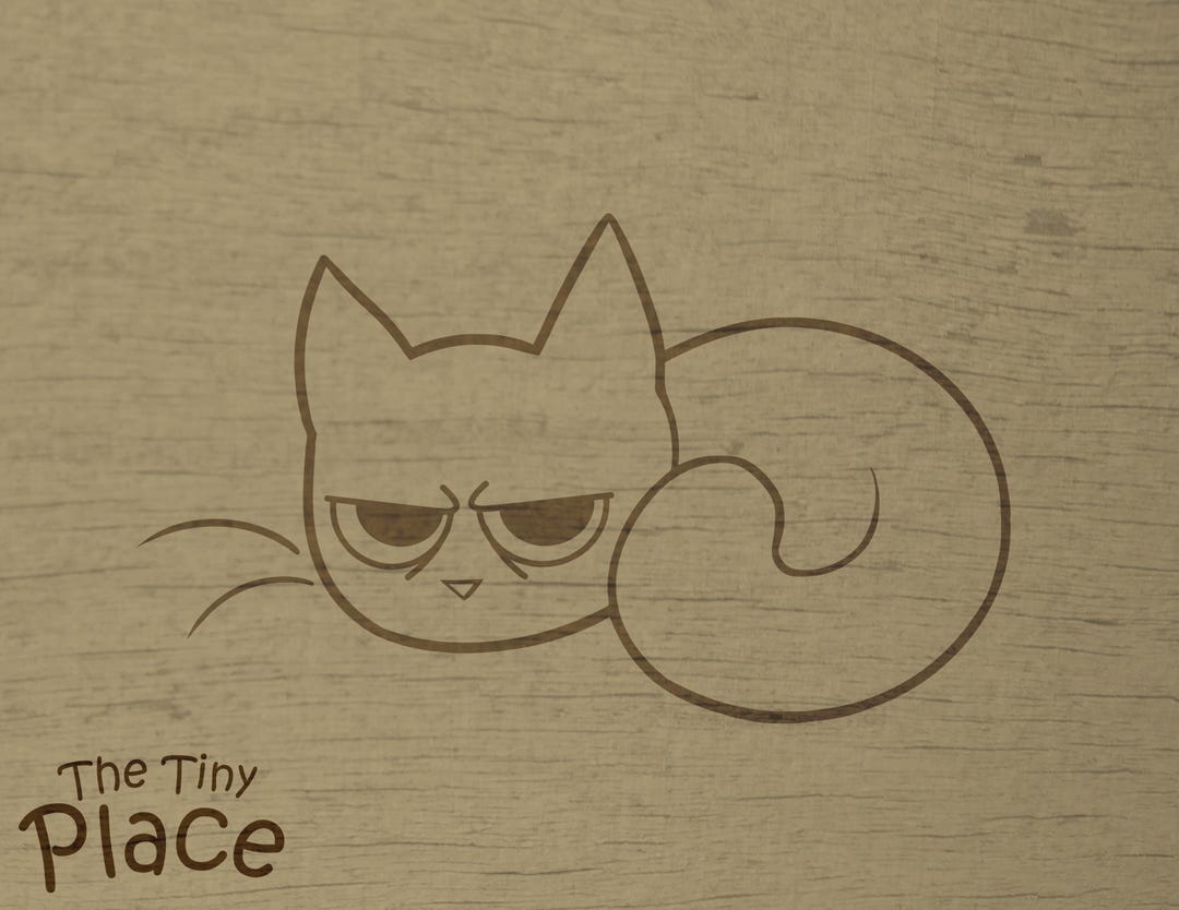 Sleepy Cat, Angry, No Text (SVG Design for Lasercuts) - Etsy