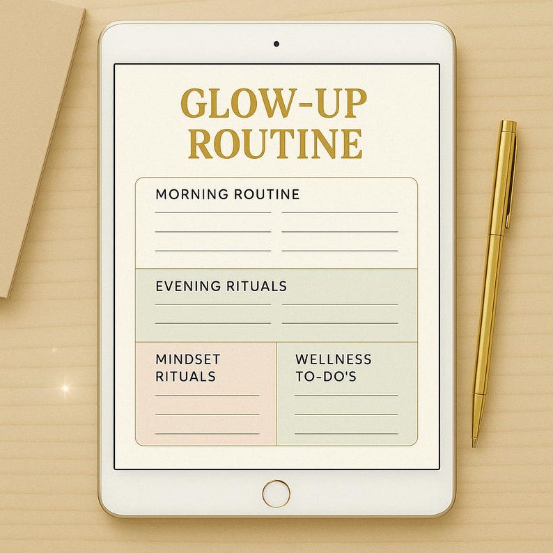 Self Care Menu Printable L Glow up Routine Tracker L Mental Health ...