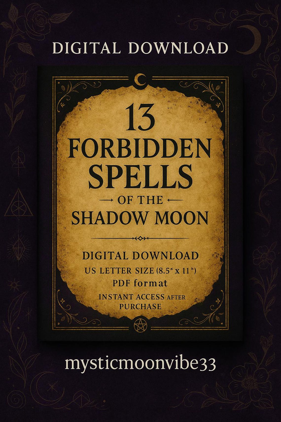 Dark Witch Grimoire: 13 Forbidden Shadow Spells (PDF) - Etsy