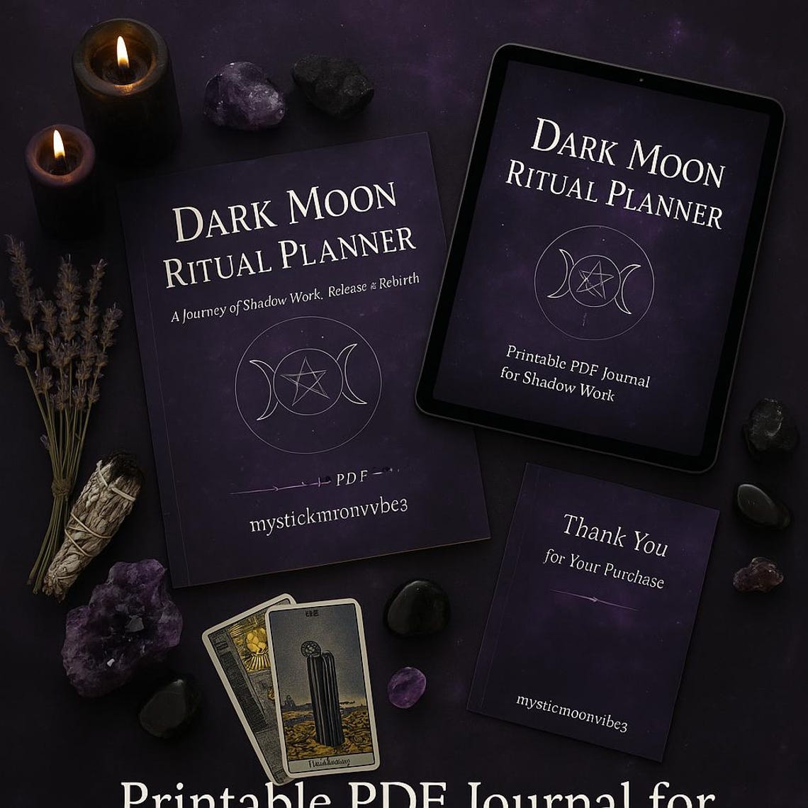 Dark Moon Ritual Planner Printable Witchcraft Journal Shadow Work PDF ...