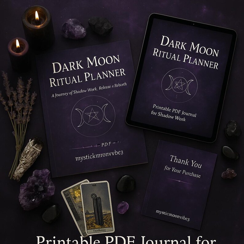 Dark Moon Ritual Planner Printable Witchcraft Journal Shadow Work PDF ...