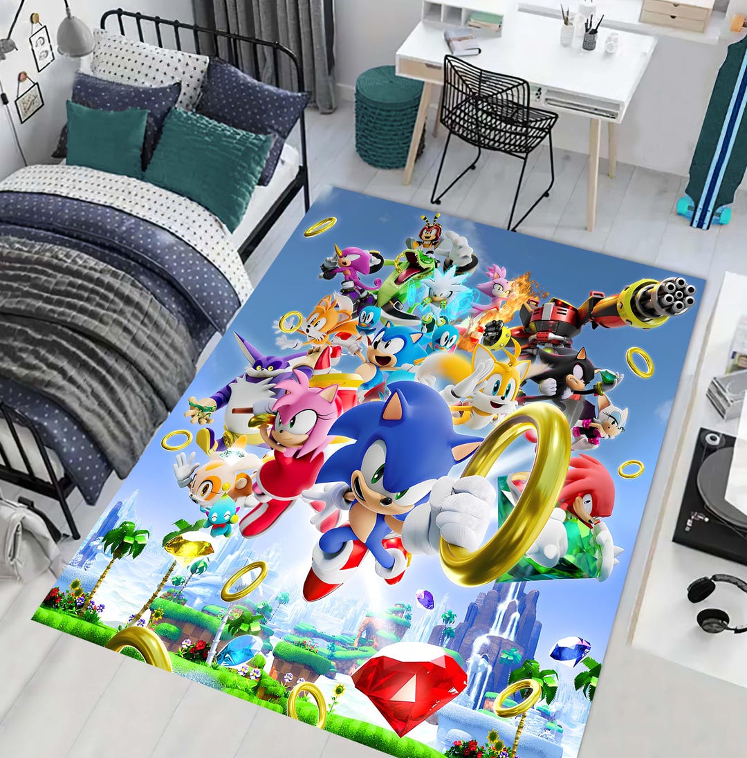 Sonic the Hedgehog Rug: Kids Room Decor, Gamecube Adventure Carpet ...