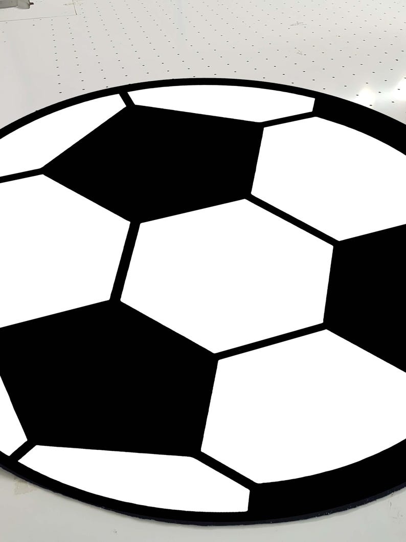 Soccer Ball Rugs,round Washable Kids Room Carpet,non-slip Sports Decor ...