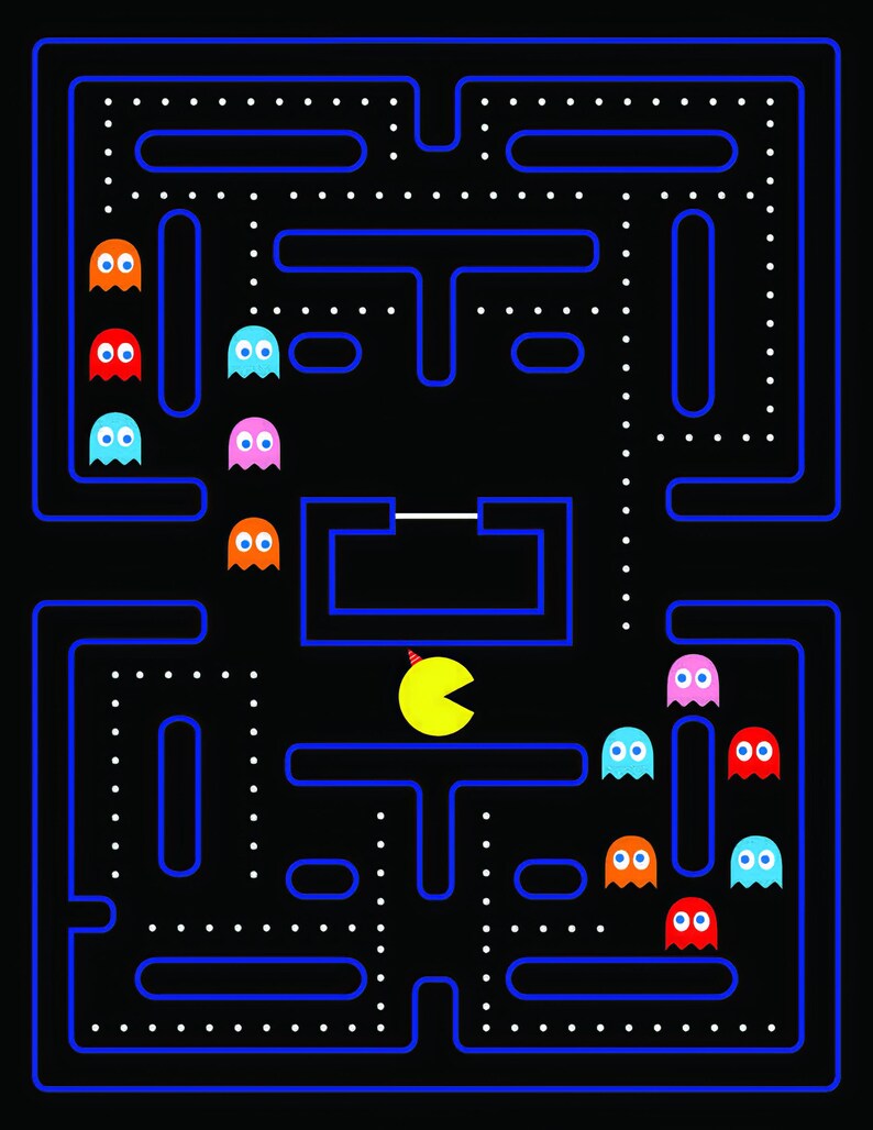 Pac-man Inspired Kids Room Rug: Cartoon Play Carpet - Etsy
