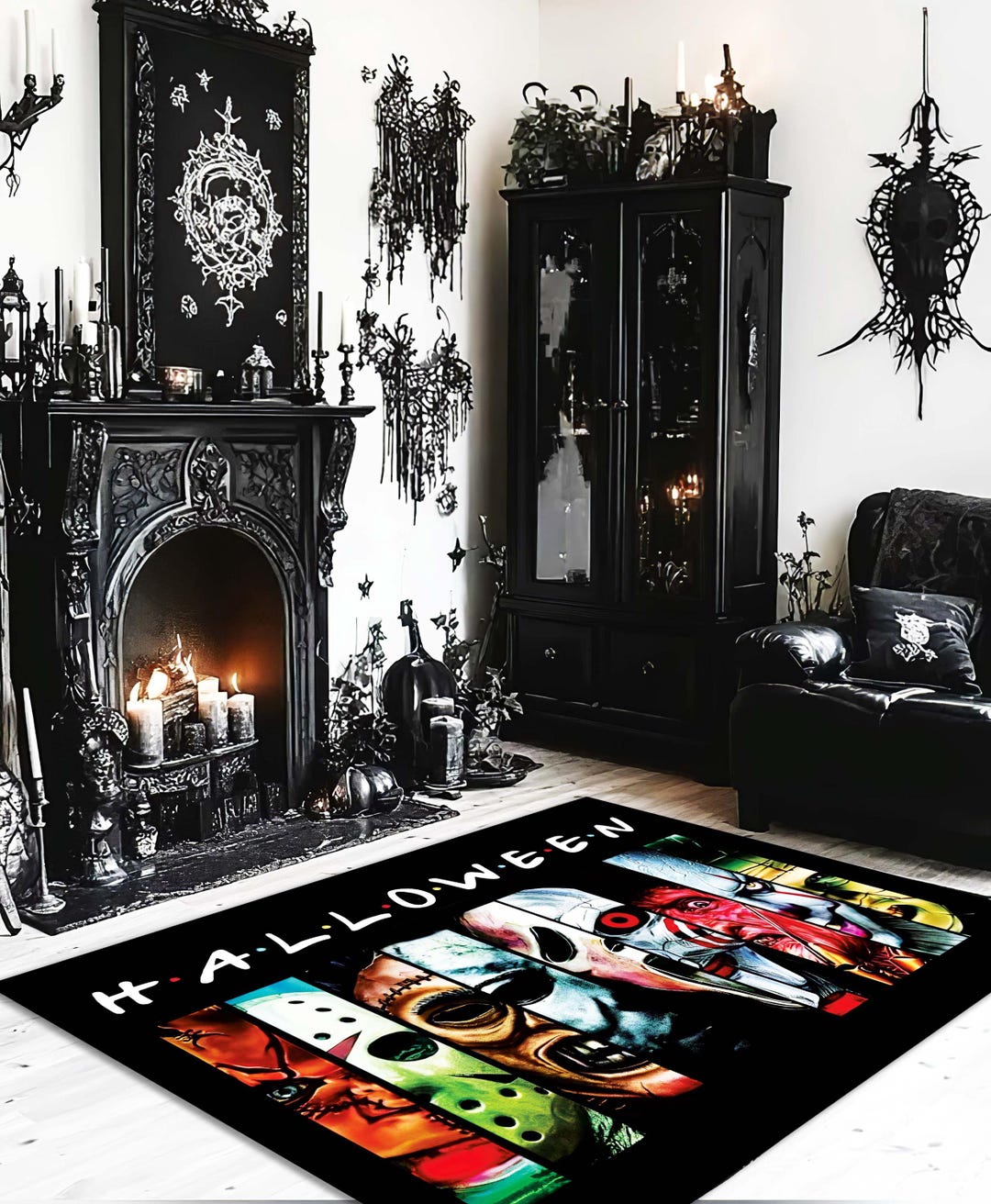 Horror Movie Character Rug: Halloween Decor, Custom Bedroom Rug - Etsy