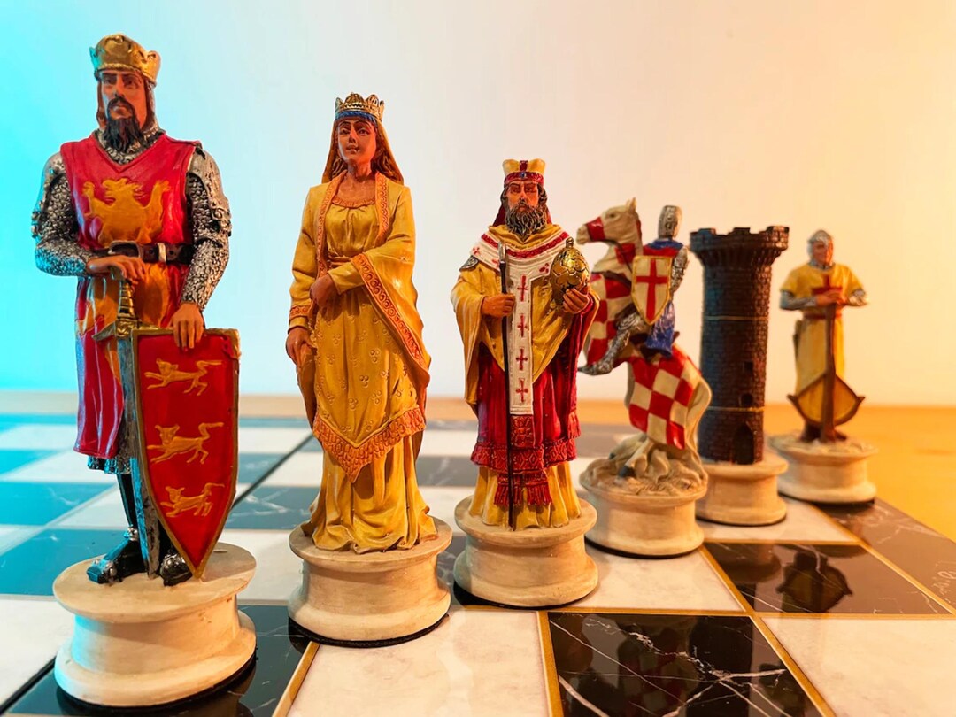 Luxury Crusader Chess Set – Knights Templar Theme | Hand-painted Chess ...
