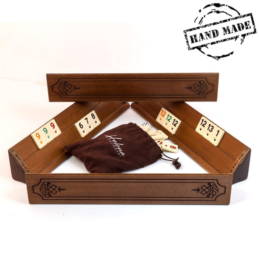 Handmade Wooden Rummikub Set: Solid Wood Racks, Melamine Tiles - Etsy