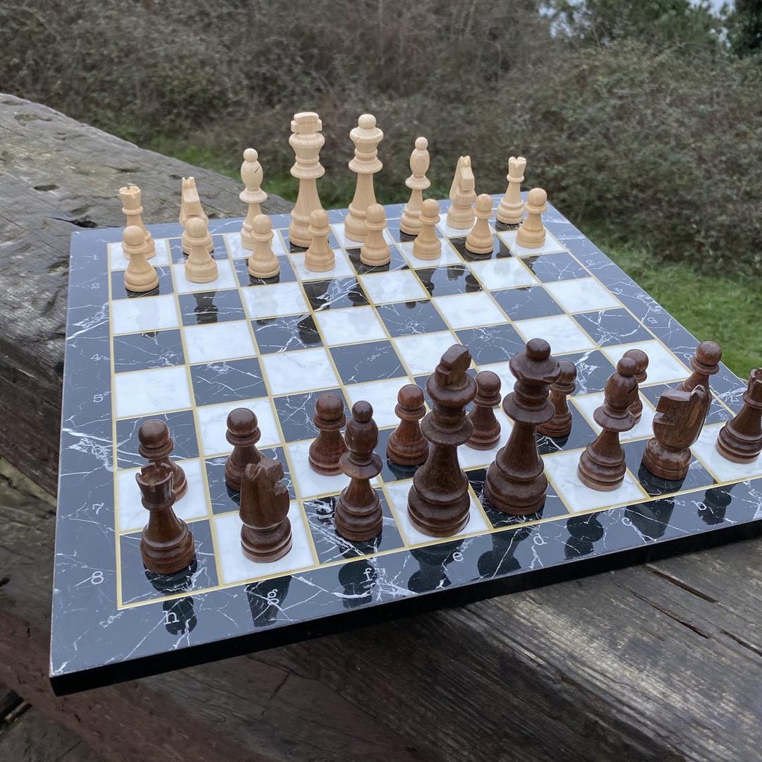 Luxury Chess Set Large Wooden Chess Board 14.5" | Staunton Hand Carved ...