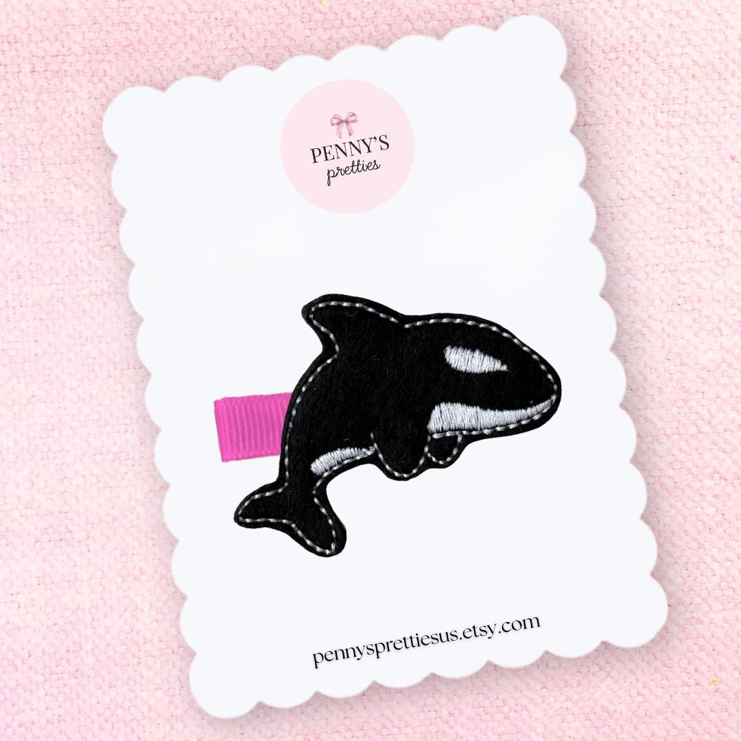 Orca Whale Hair Clip - Zoo Animal Hair Clip - Children's Hair ...