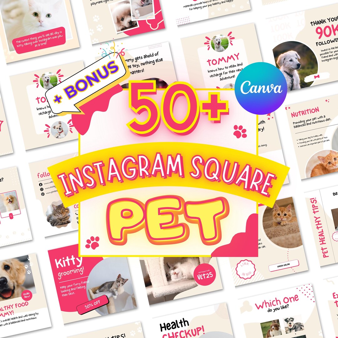 50+ Premium Pet Instagram Templates | Canva Editable - Etsy