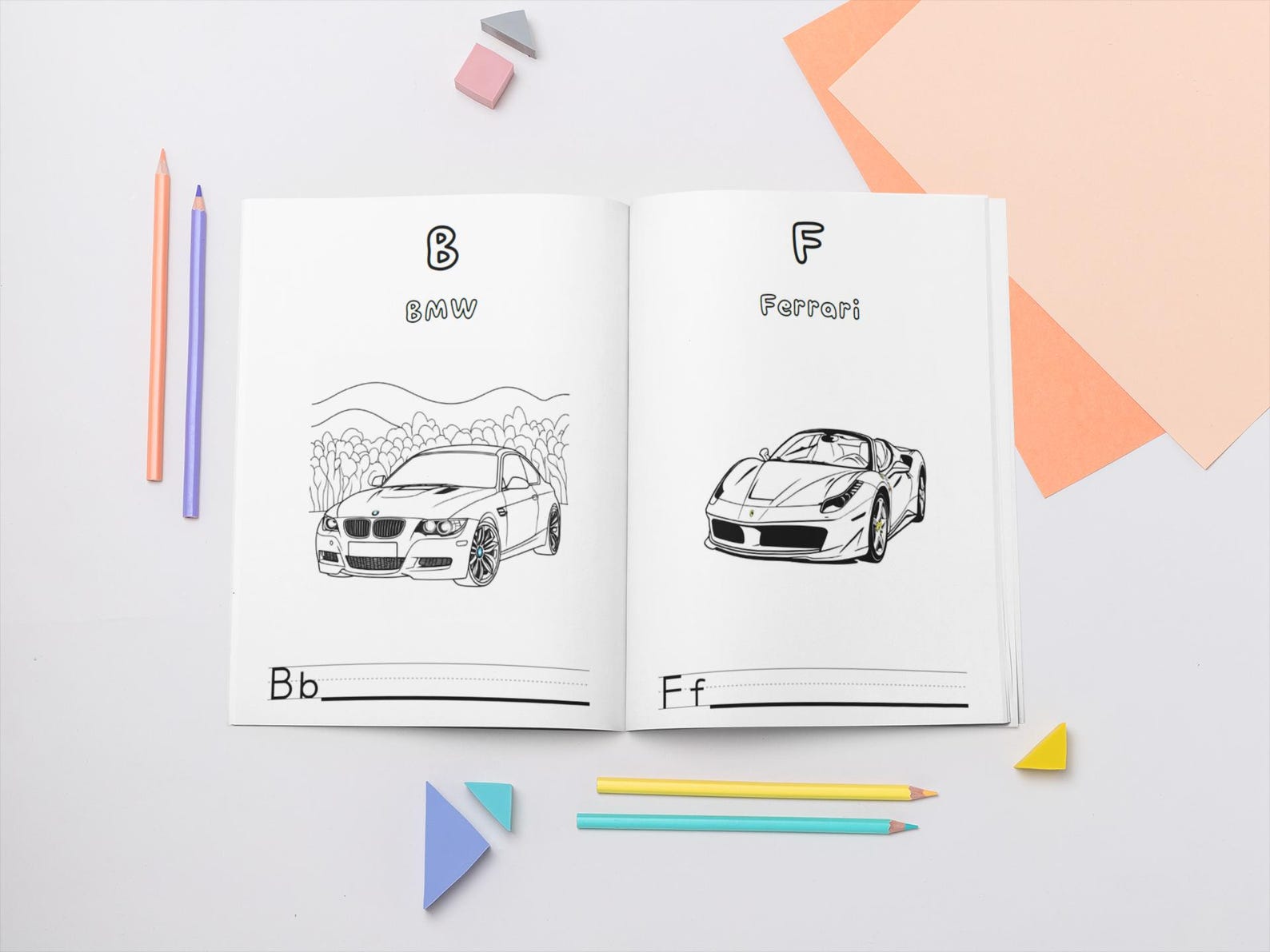 Cars Alphabet Coloring Book for Kids | Activity for Kids | Coloring ...