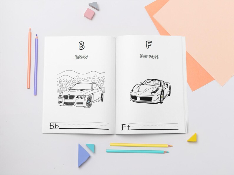 Cars Alphabet Coloring Book for Kids | Activity for Kids | Coloring ...
