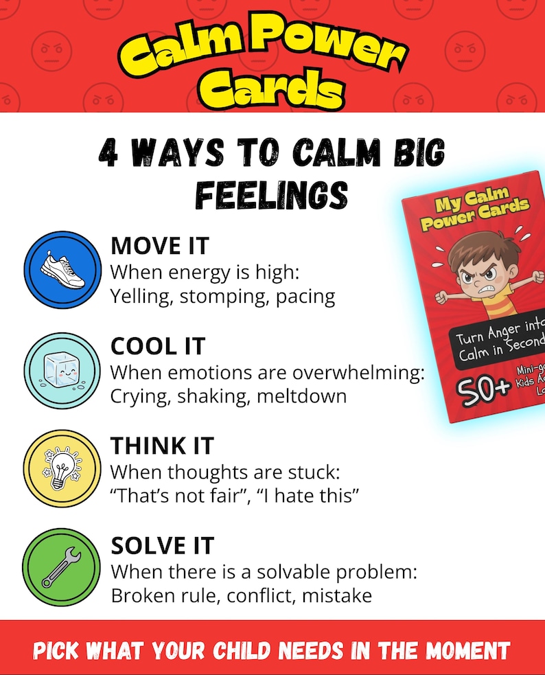 Anger Management Flashcards for Kids, Emotional Regulation Activities ...