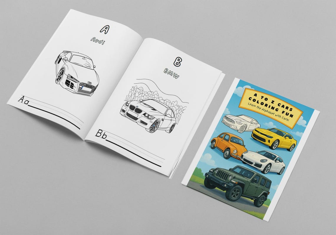 Cars Alphabet Coloring Book for Kids | Activity for Kids | Coloring ...