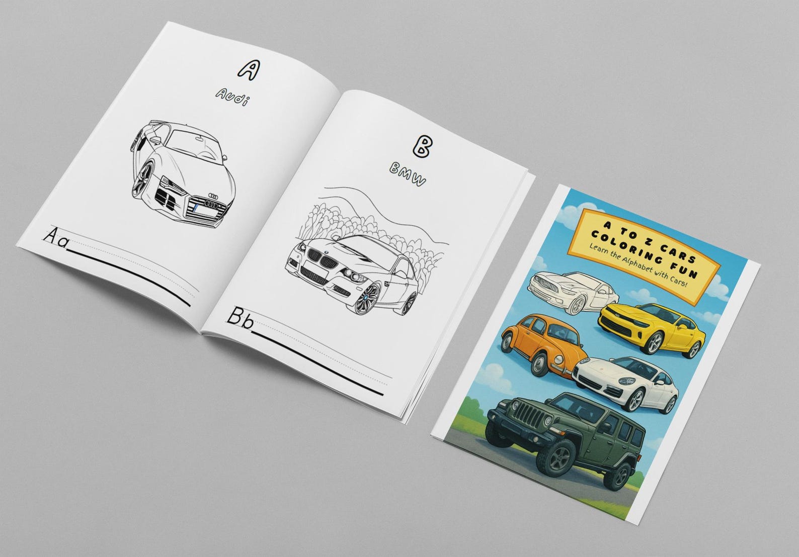 Cars Alphabet Coloring Book for Kids | Activity for Kids | Coloring ...