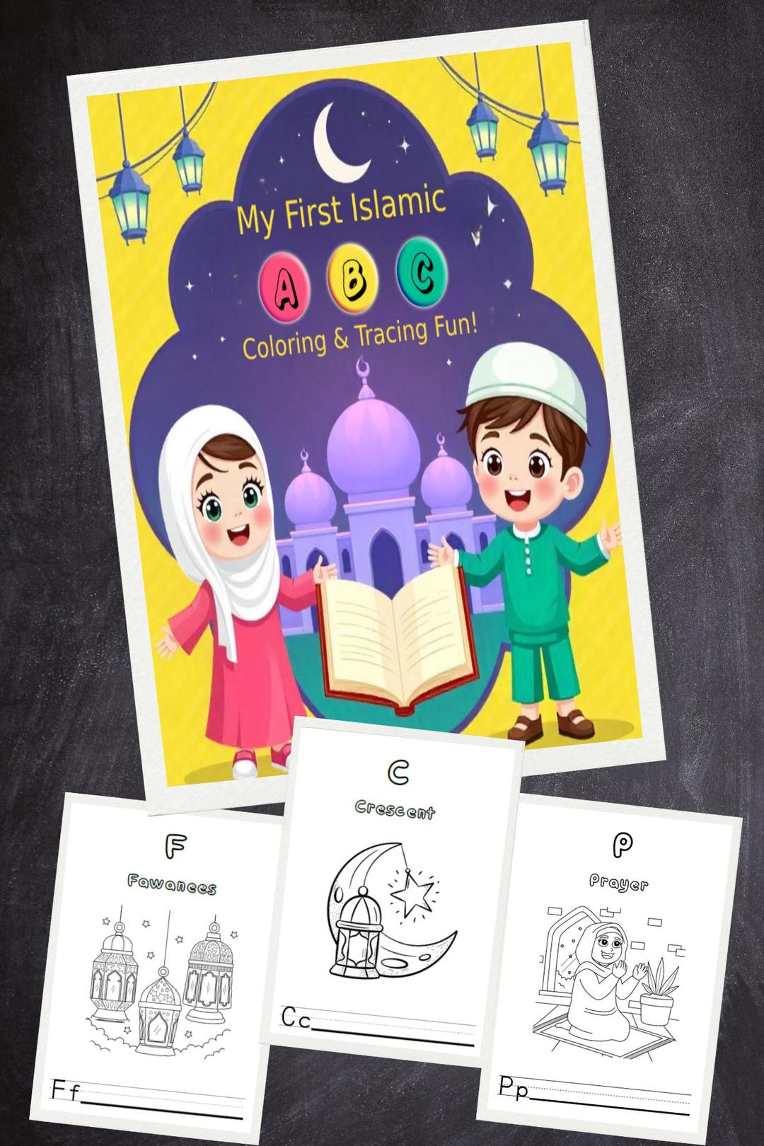 Islamic Alphabet Coloring Book for Kids Printable |ABC Coloring Trace ...