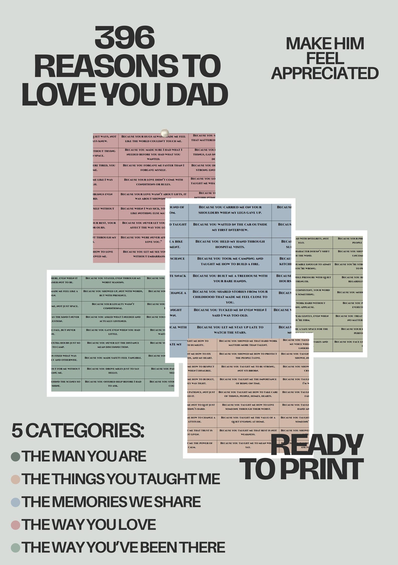 Printable 396 Reasons I Love You Dad | DIY Father’s Day Jar Gift From ...