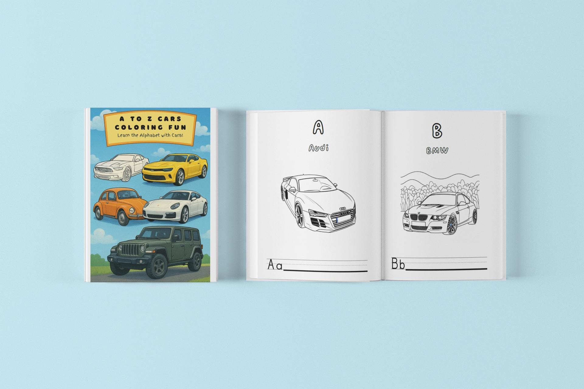 Cars Alphabet Coloring Book for Kids | Activity for Kids | Coloring ...