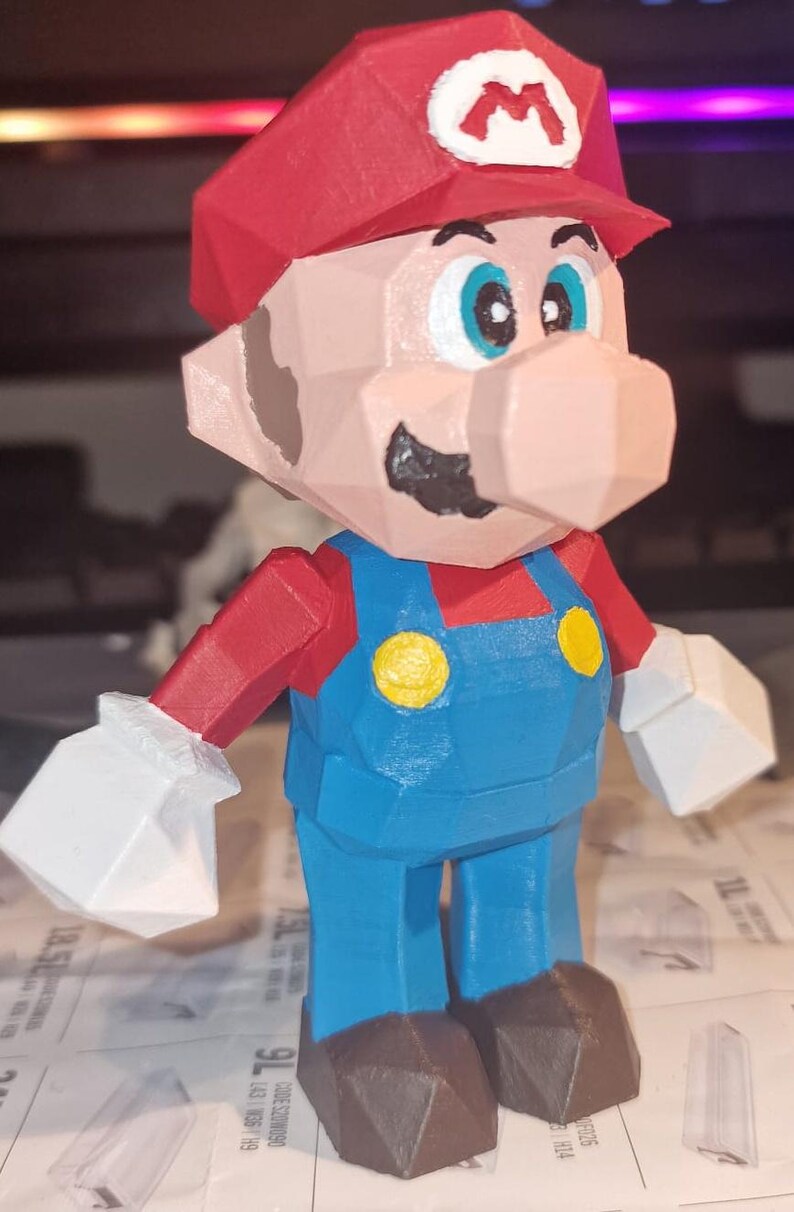 Retro Super Mario 64 Low-poly 3D Printed Head – Nostalgic Plastic Art ...
