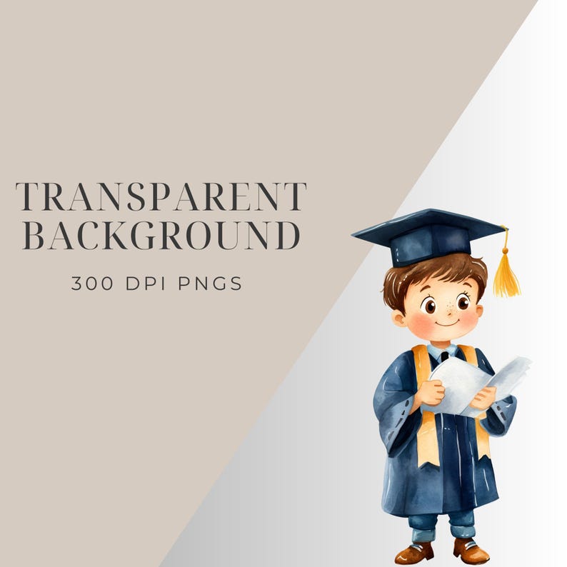 Kinder Graduation Clipart | Little Boy Graduate PNG | School Graduation Design Sublimation ...