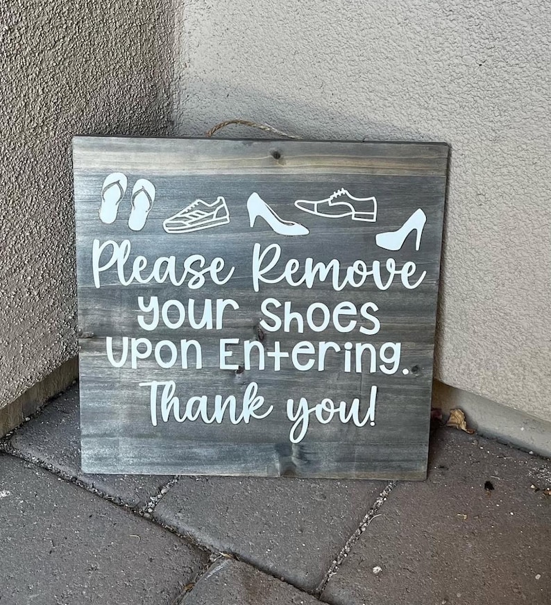 Remove Shoes Sign - Etsy