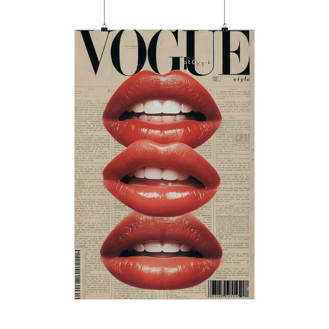 Chic Vogue Lip Art Poster - Modern Wall Decor, Fashionable Home, Gift ...
