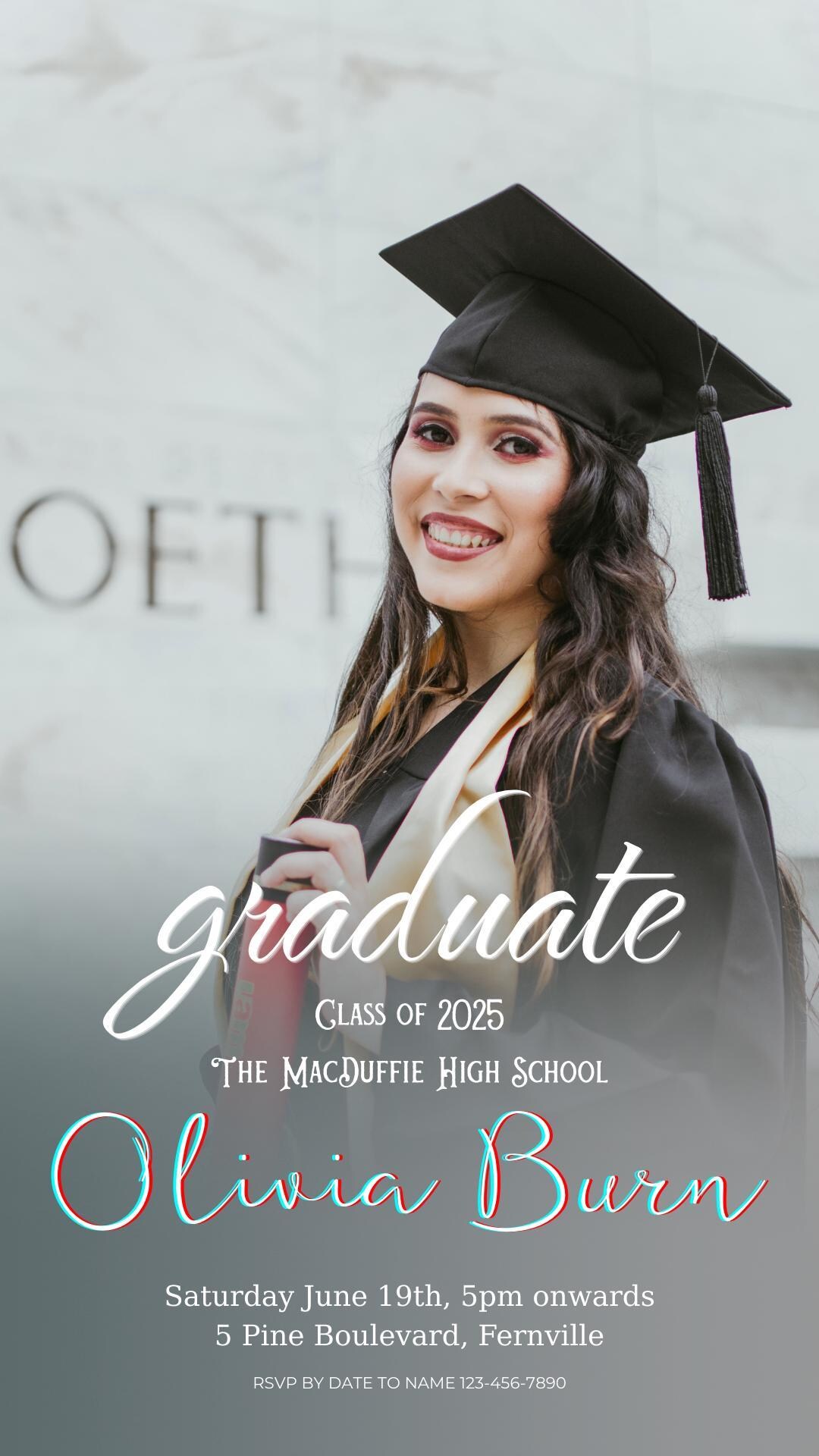 Graduation Invitation Class of 2025 | Editable Digital Graduation ...