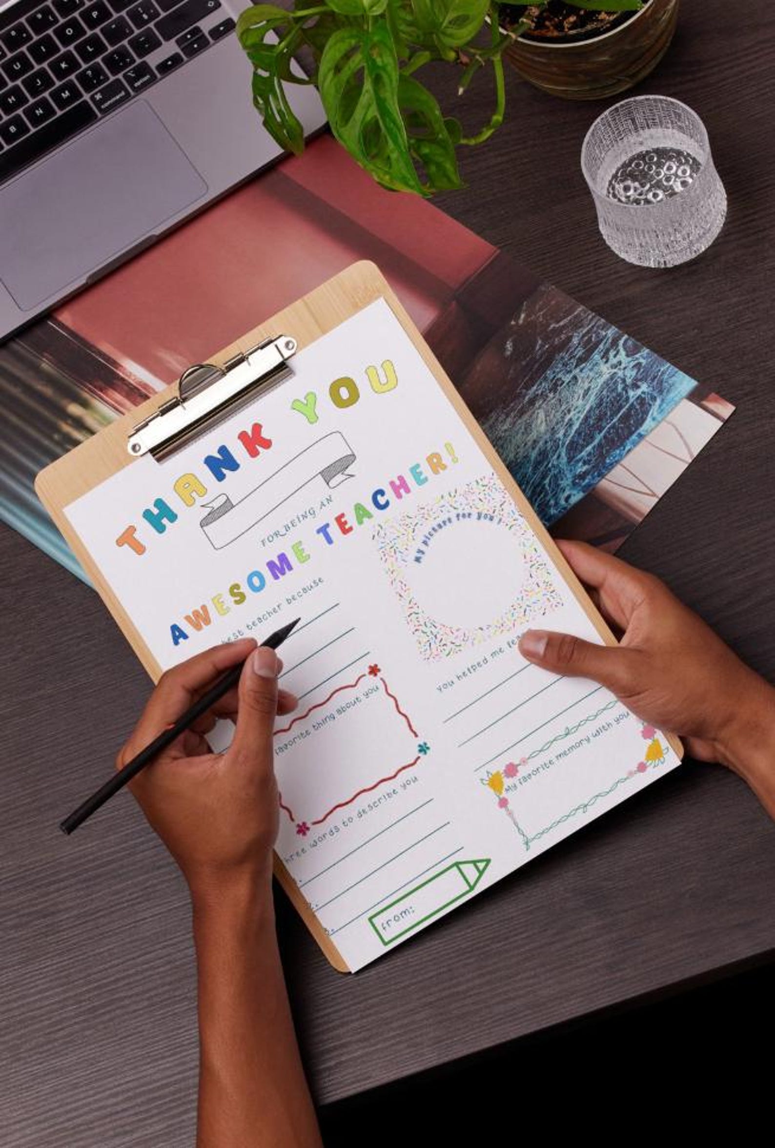 Printable Teacher Thank You Card -teacher Appreciation Week Card Gift ...