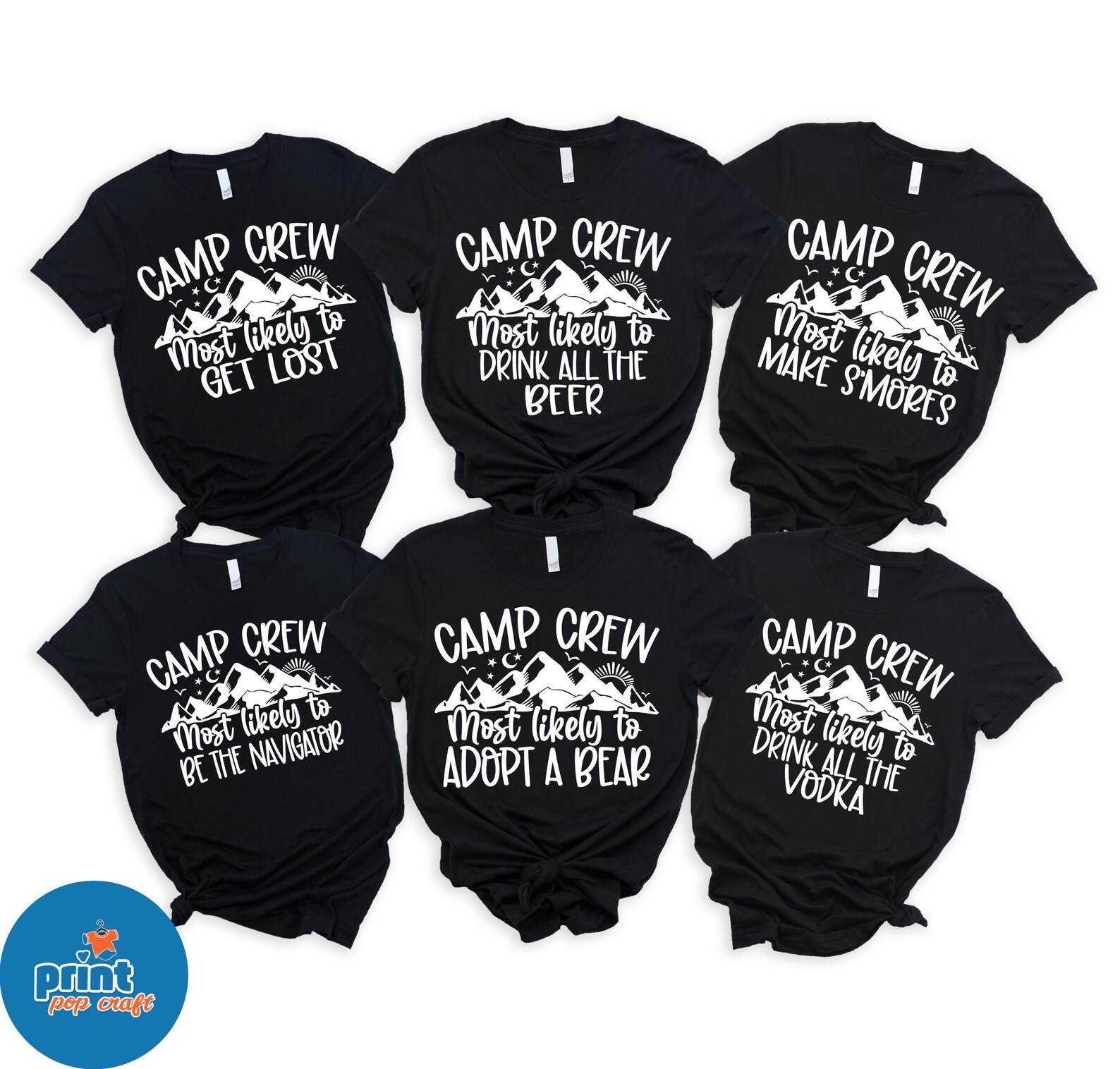 Camp Crew Shirt, Custom Camp Shirt, Camp Gifts, Custom T-shirt, Camping ...