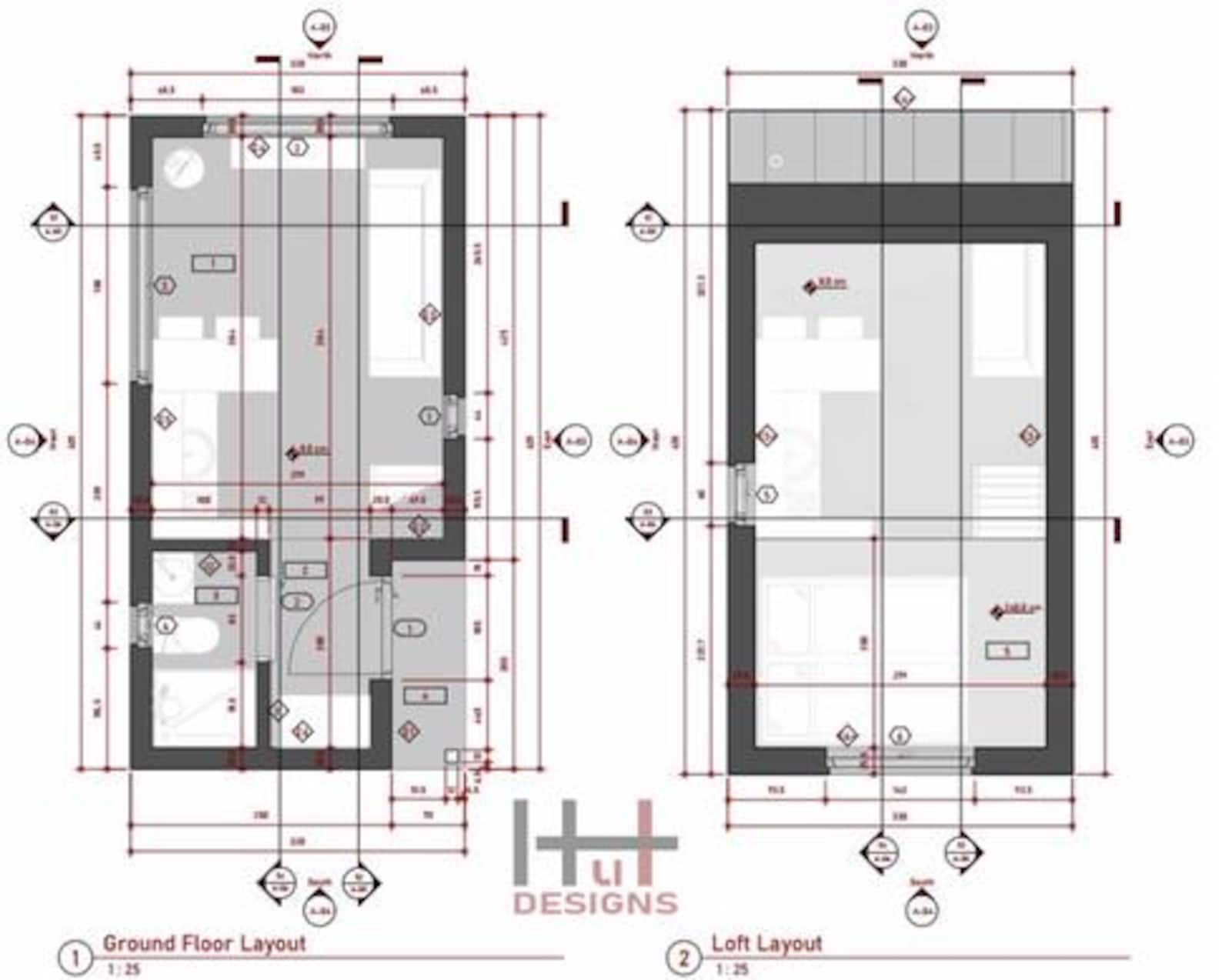 Modern Micro Cabin House Plan - 20sqm Tiny Home With Loft - PDF ...