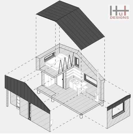 Modern Micro Cabin House Plan - 20sqm Tiny Home With Loft - PDF ...