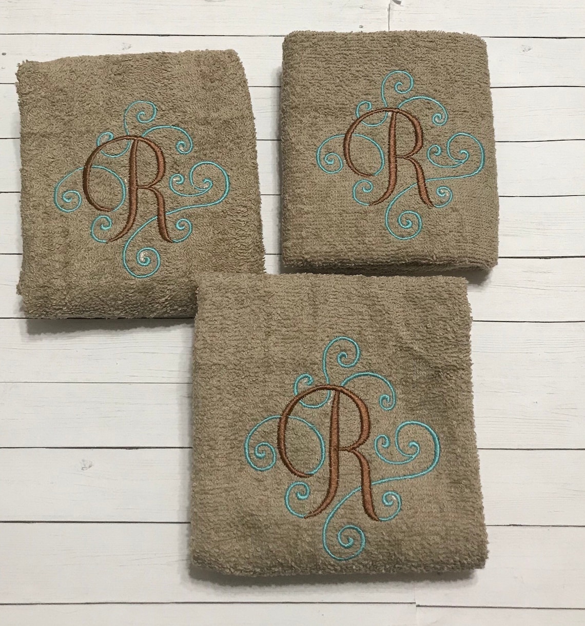 Monogram Hand Towel-personalized Hand Towels-hand Towels- Bathroom ...