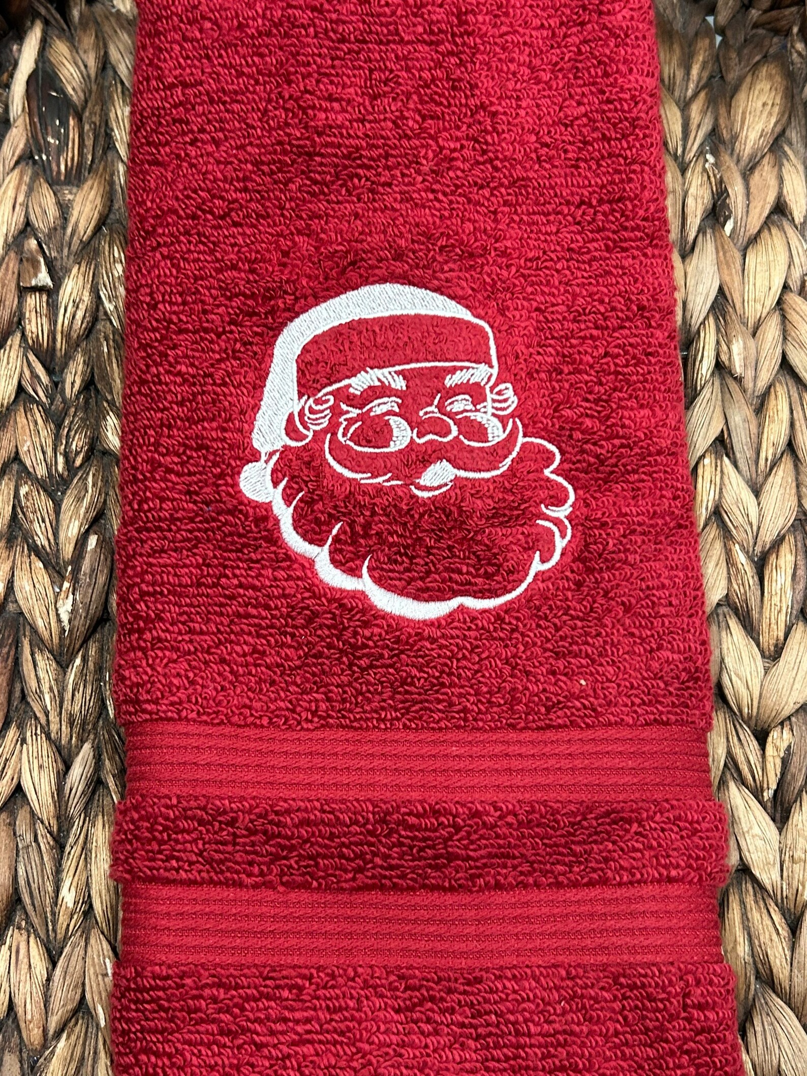 Santa Hand Towel-santa Bath Towel Personalized Christmas - Etsy