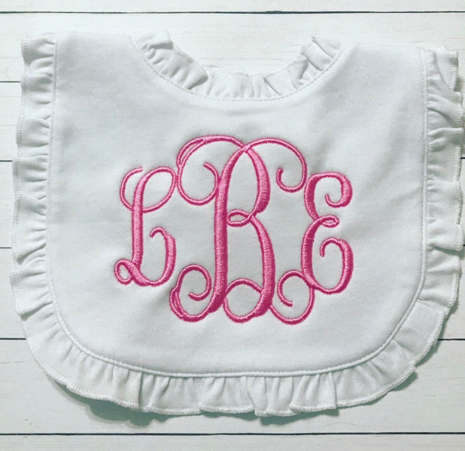 Monogrammed Baby Bib-personalized Baby Bib-baby Bib White Baby - Etsy