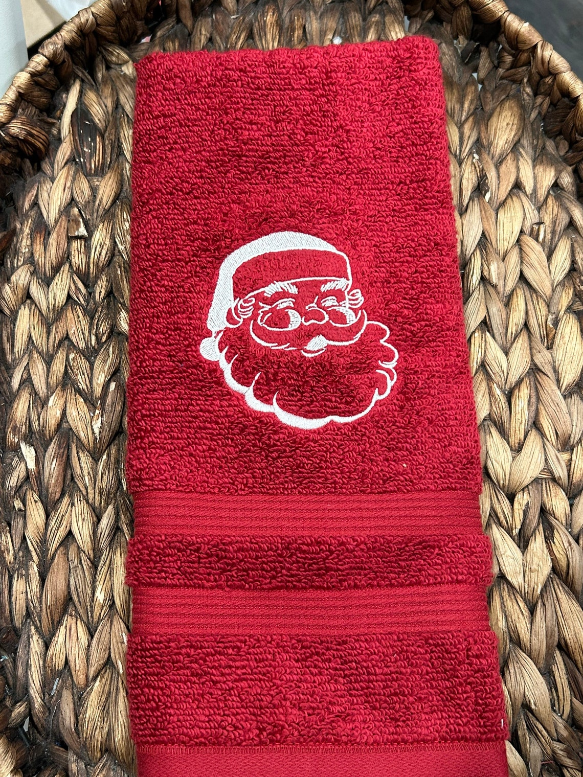 Santa Hand Towel-santa Bath Towel Personalized Christmas - Etsy