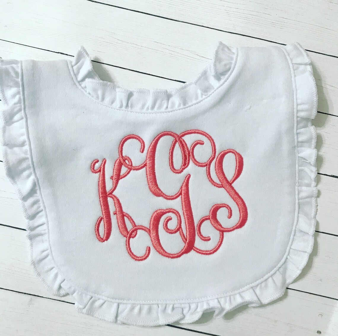 Monogrammed Baby Bib-personalized Baby Bib-baby Bib White Baby - Etsy