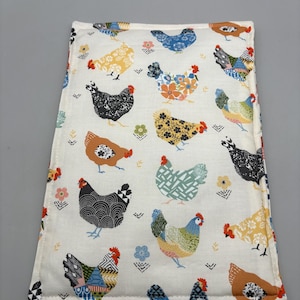 Handmade Chicken Print Casserole Potholder: Quilted Hot Pad - Etsy